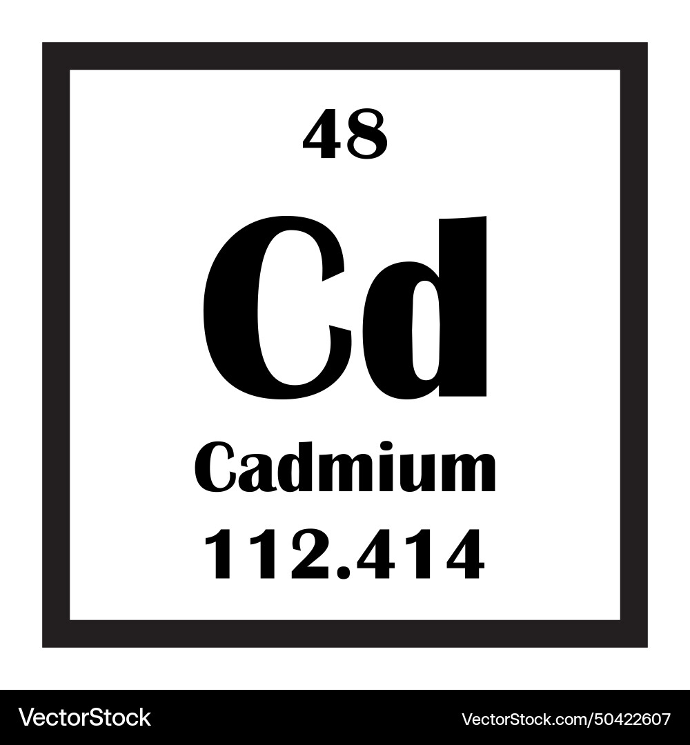 Cadmium chemical element icon Royalty Free Vector Image
