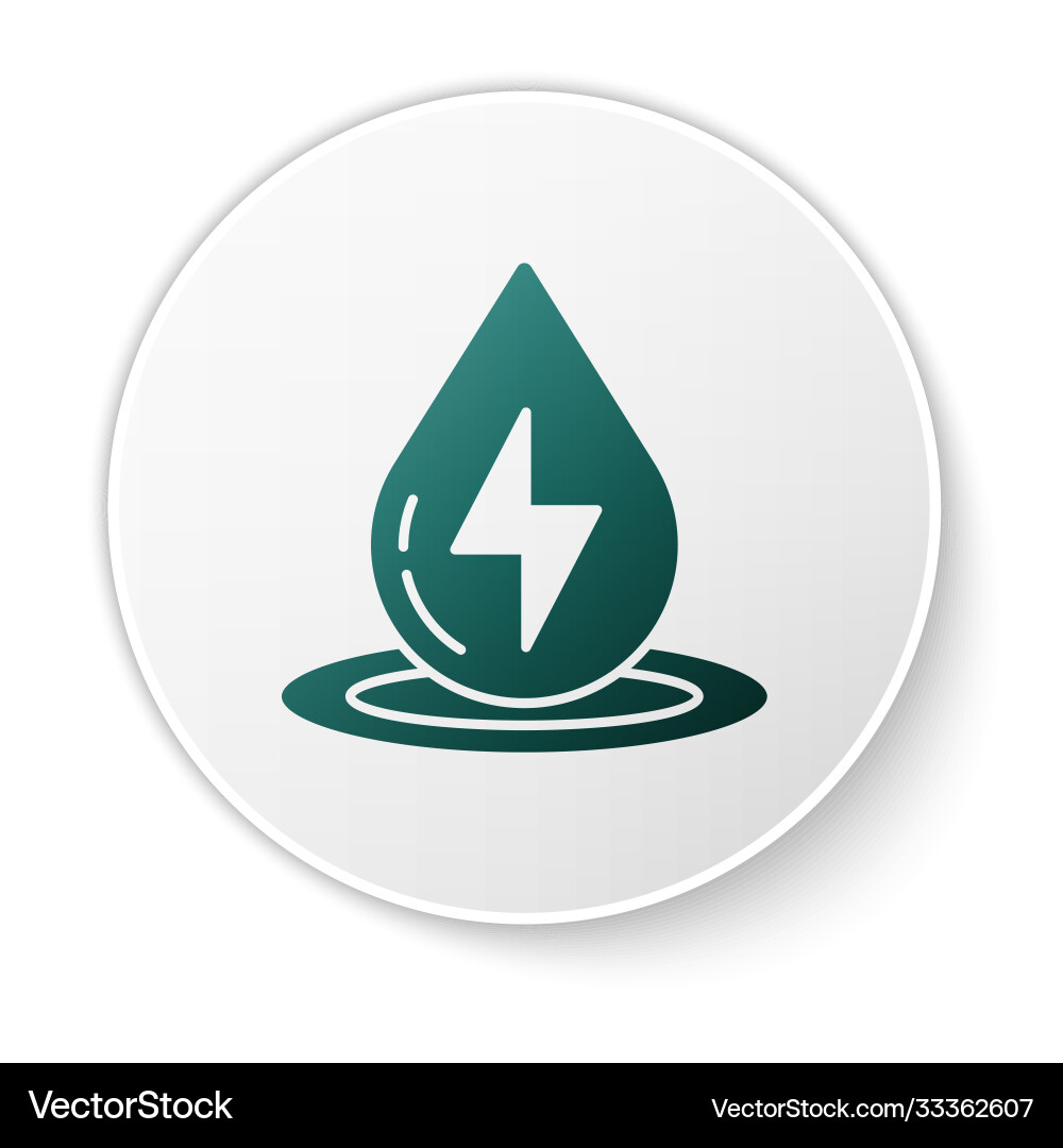Green water energy icon isolated on white Vector Image