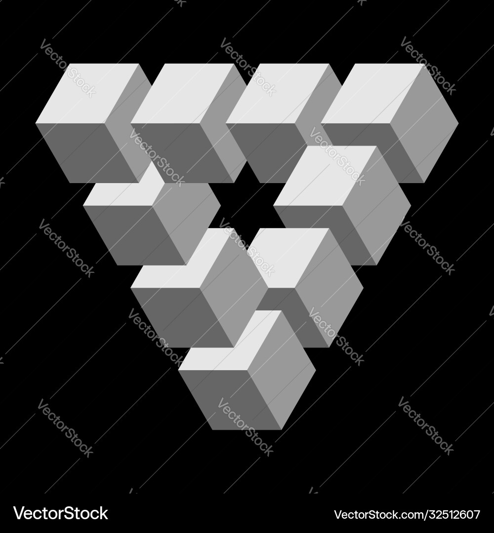 Penrose Triangle Illusion Royalty Free Vector Image