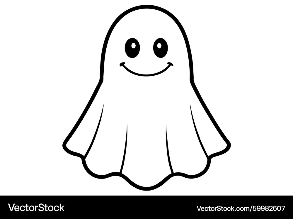 Smiling Cartoon Ghost Royalty Free Vector Image