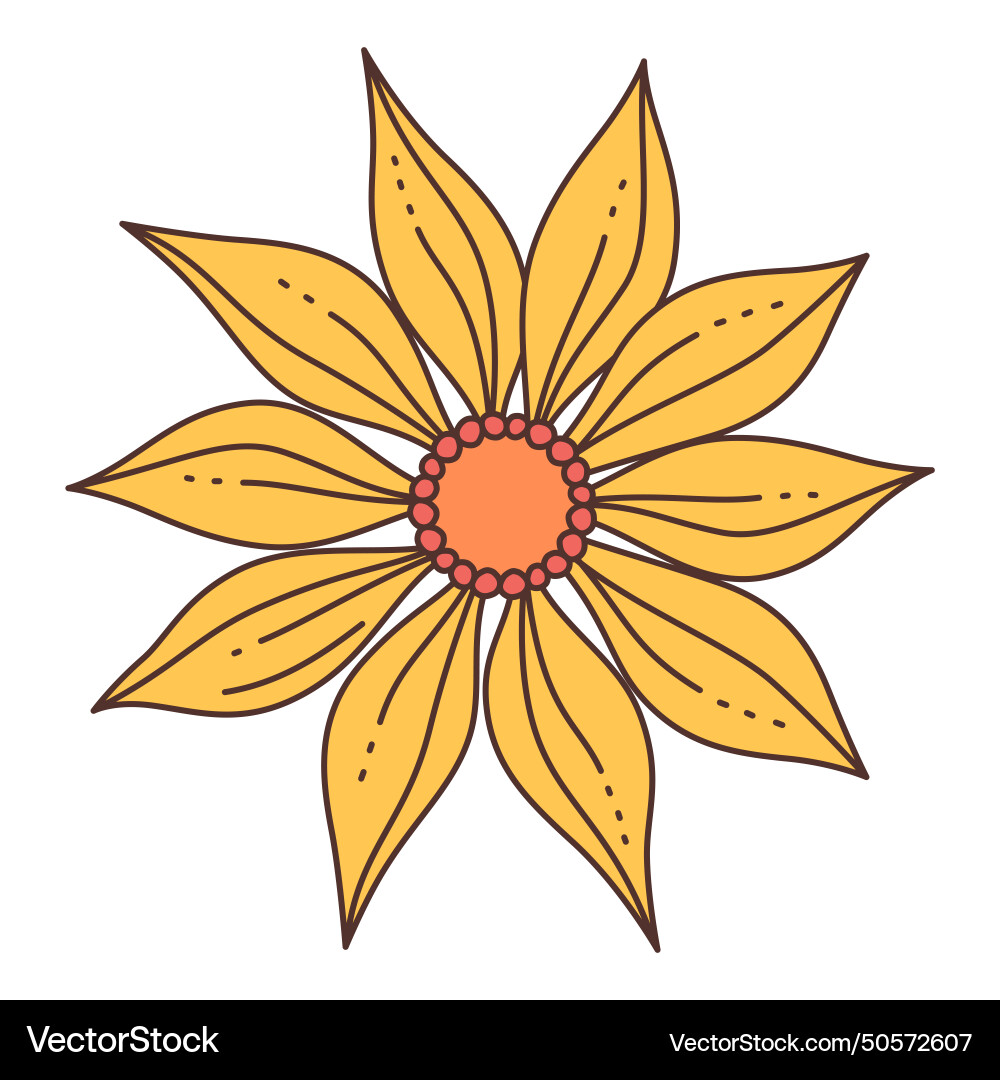 Yellow flower floral design element Royalty Free Vector