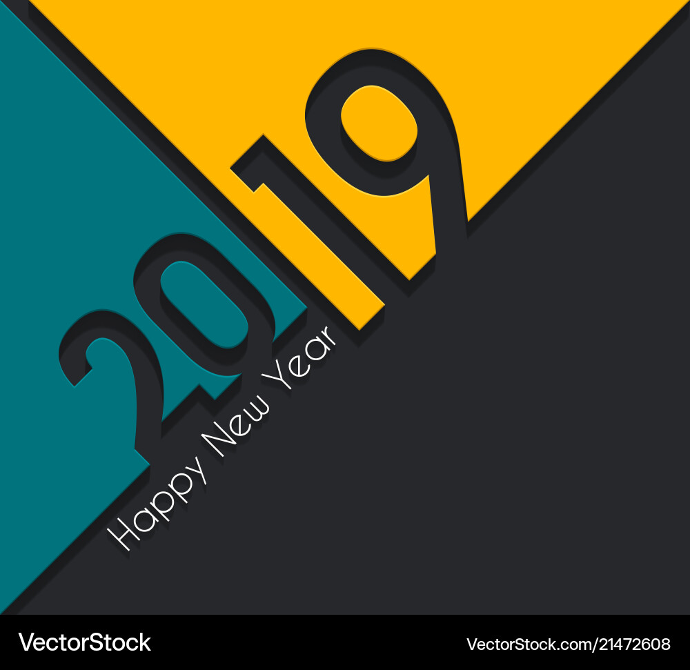 2019 New Year Cutout Card Royalty Free Vector Image