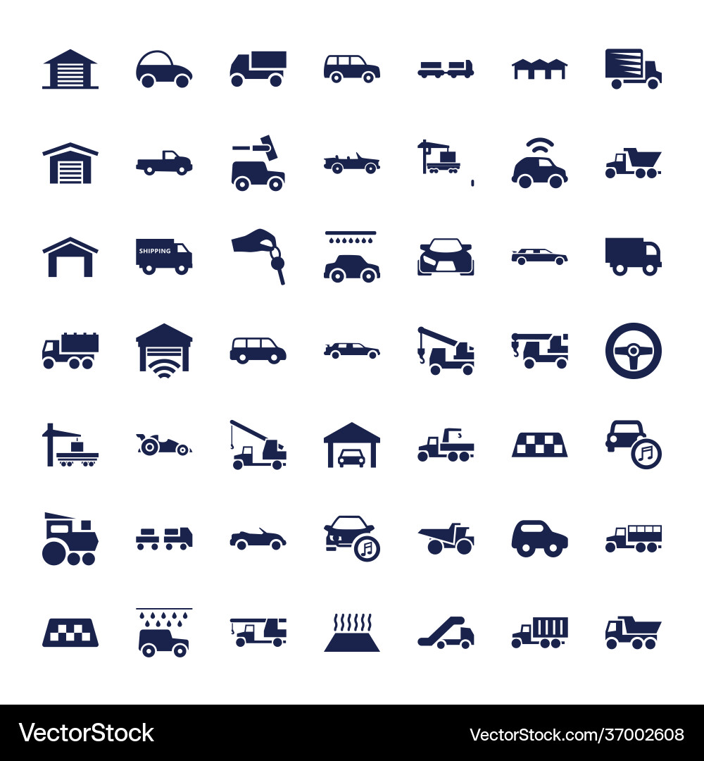 49 automobile icons Royalty Free Vector Image - VectorStock