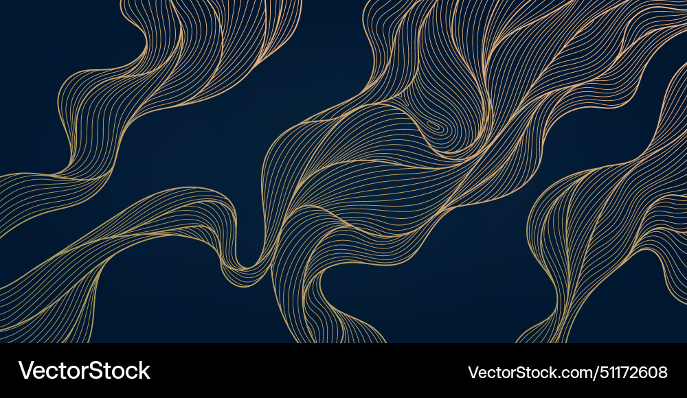 Abstract gold background wave luxury art Vector Image