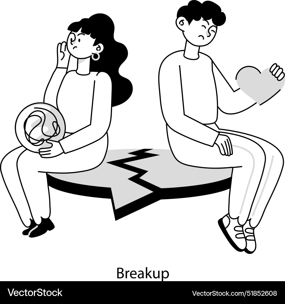 Basic rgbcouple breakup hand drawn mini Royalty Free Vector
