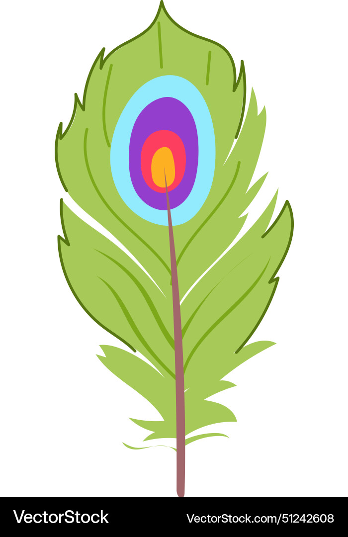 Drawing feather exotic bird cartoon Royalty Free Vector