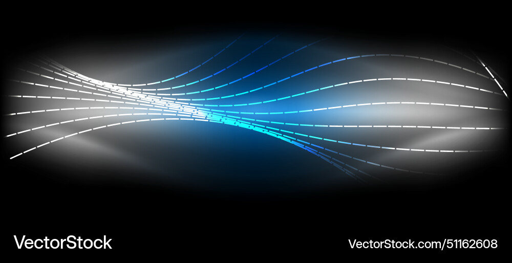 Electric blue wave illuminating the black sky Vector Image