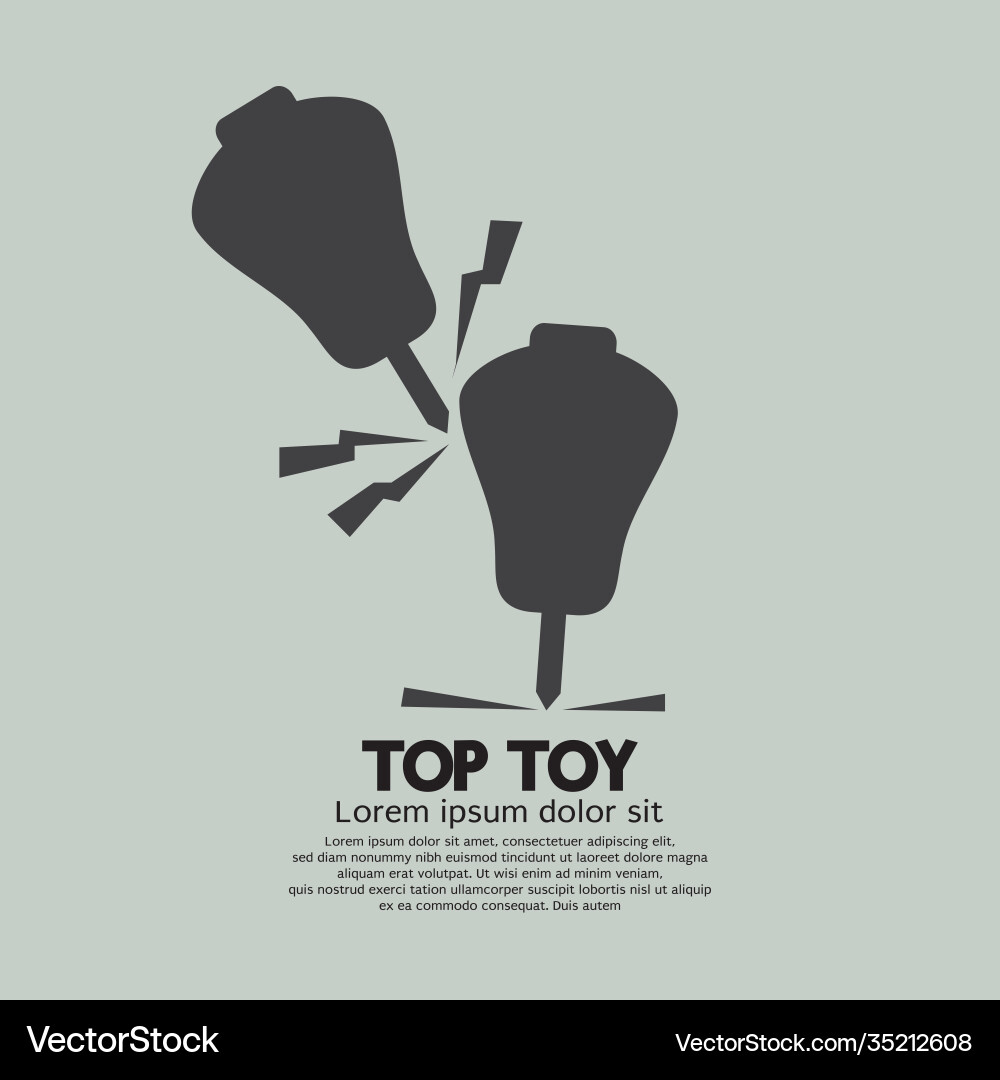 Flat design playing a top toy black symbol Vector Image
