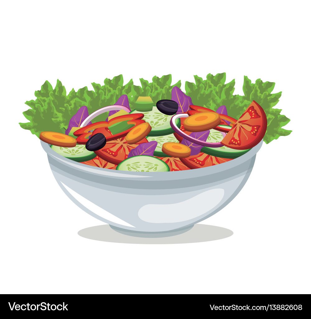 Fresh Harvest Salad Bowl Royalty Free Vector Image