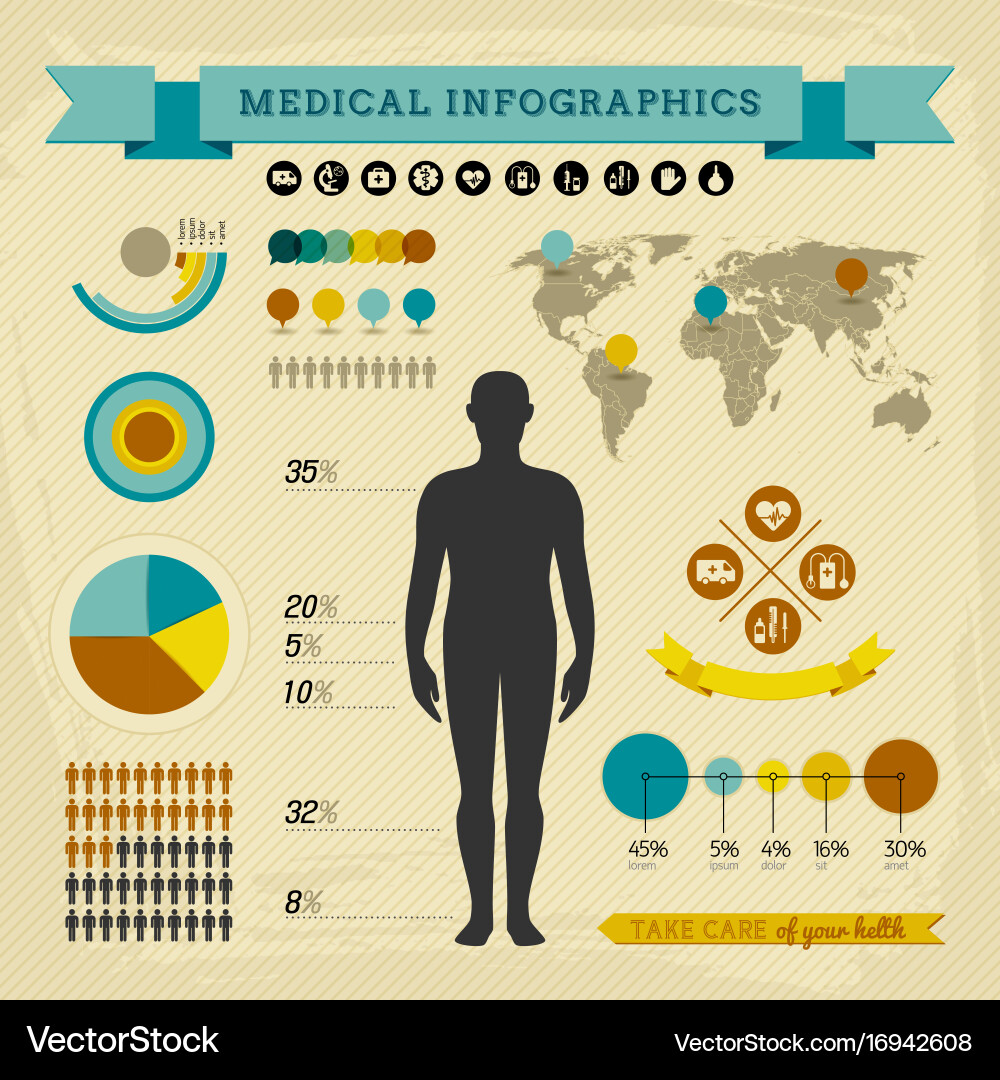 Health care infographics Royalty Free Vector Image