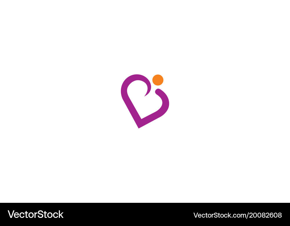 Love abstract heart logo Royalty Free Vector Image