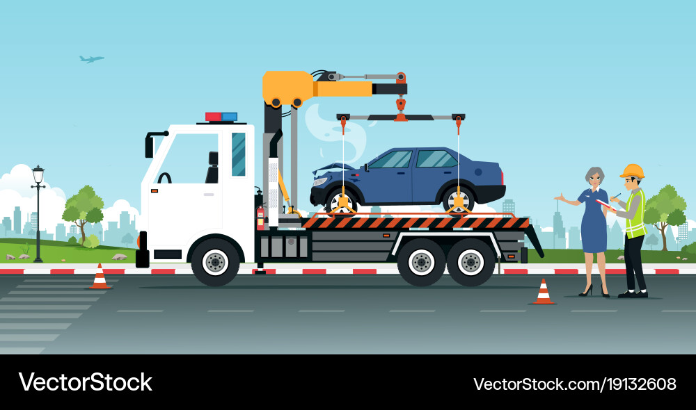 Roadside Vehicle Recovery Royalty Free Vector Image