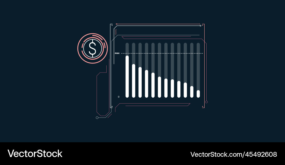 Simple infographics of falling dollar exchange Vector Image