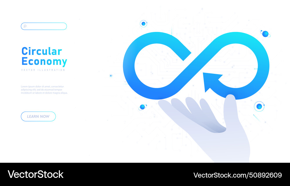 Circular economy white poster Royalty Free Vector Image