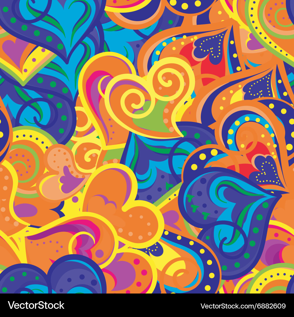 Colorful Heart Pattern Royalty Free Vector Image