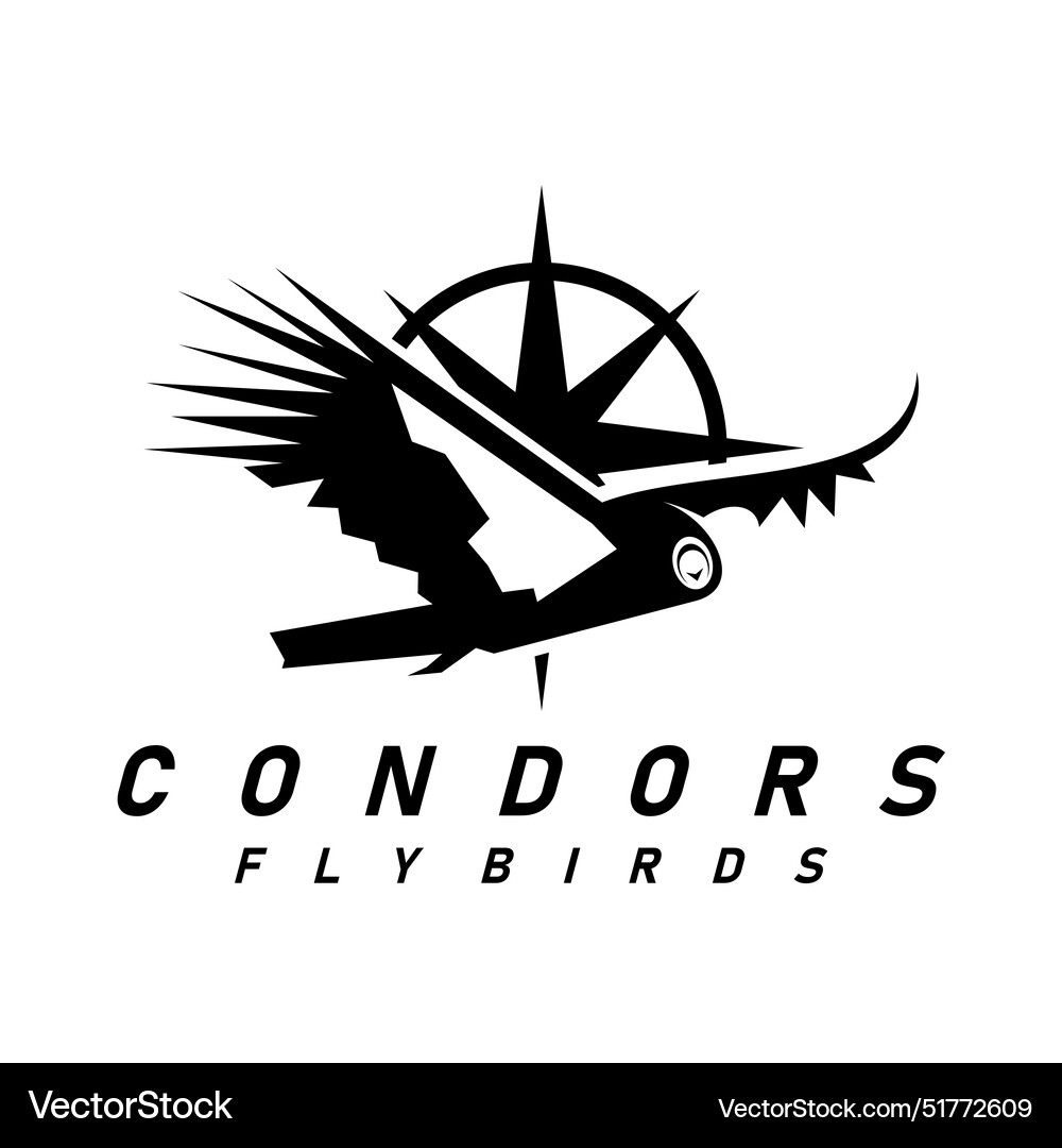 Condor bird logo design Royalty Free Vector Image
