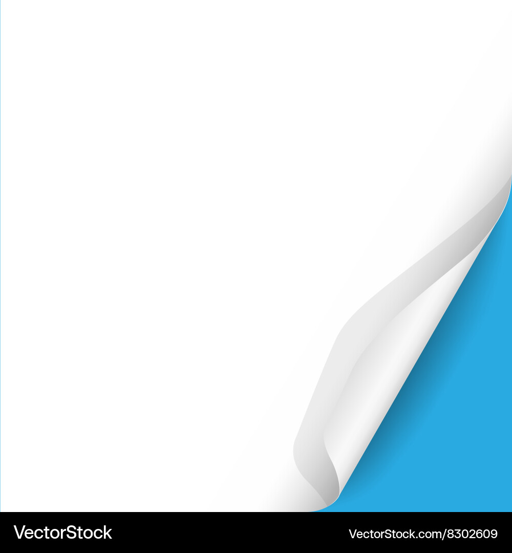 Curled paper corner with blue background Vector Image