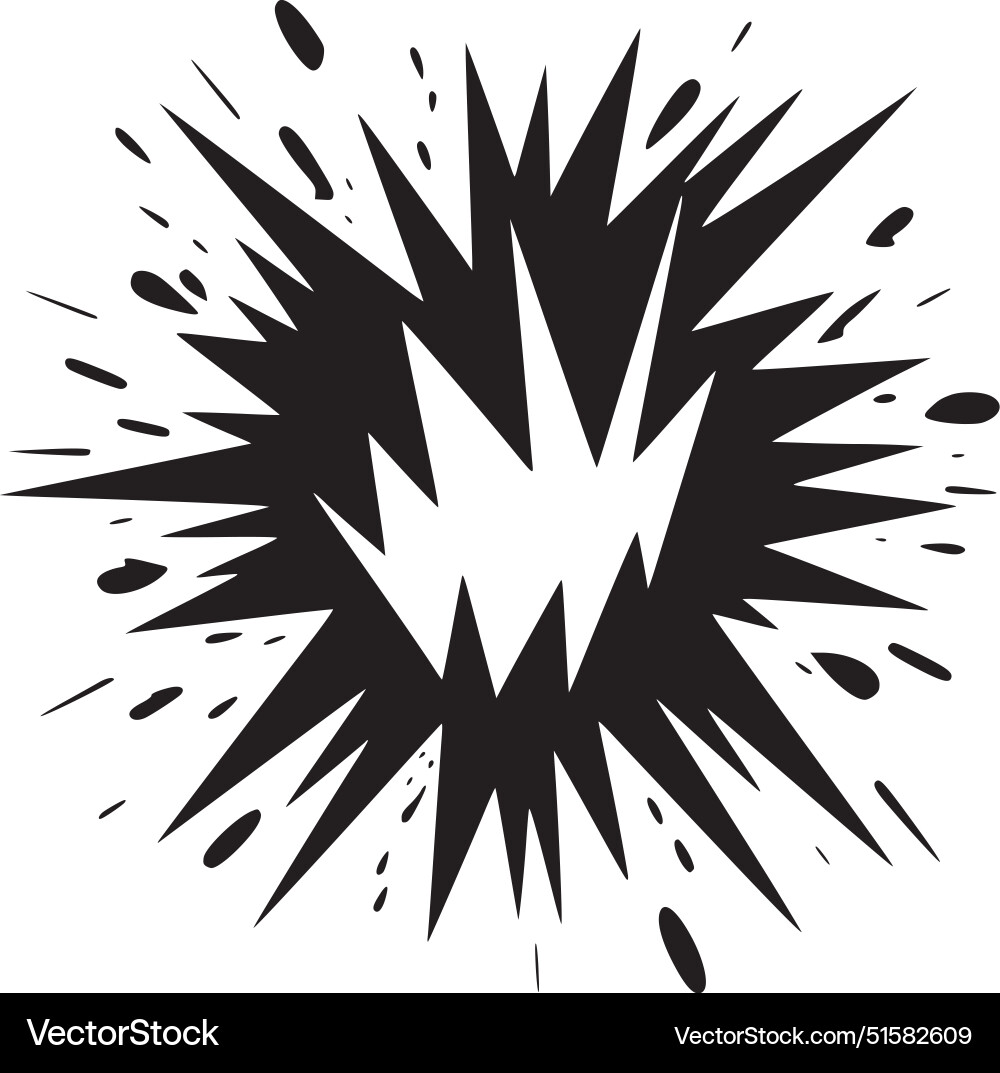 Explosion - black and white isolated icon Vector Image