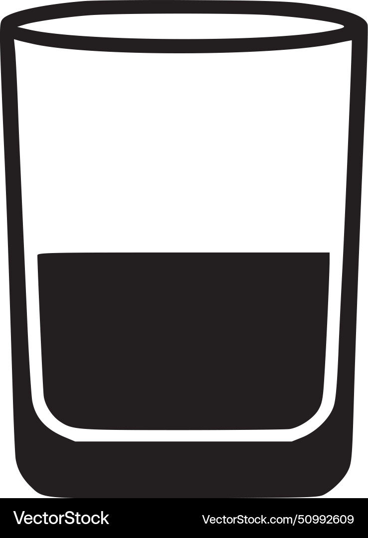 Glass - black and white isolated icon Royalty Free Vector