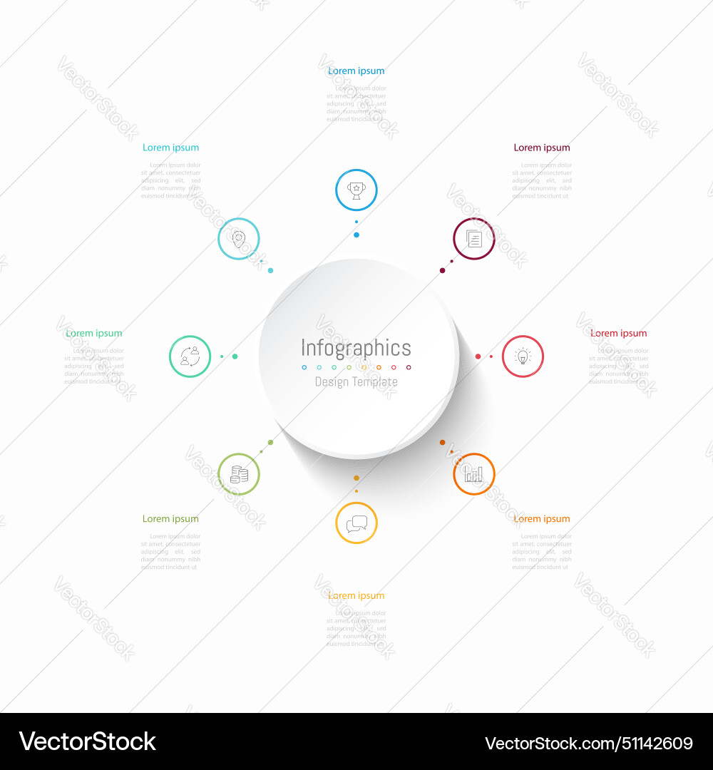 Infographic 8 options design elements Royalty Free Vector