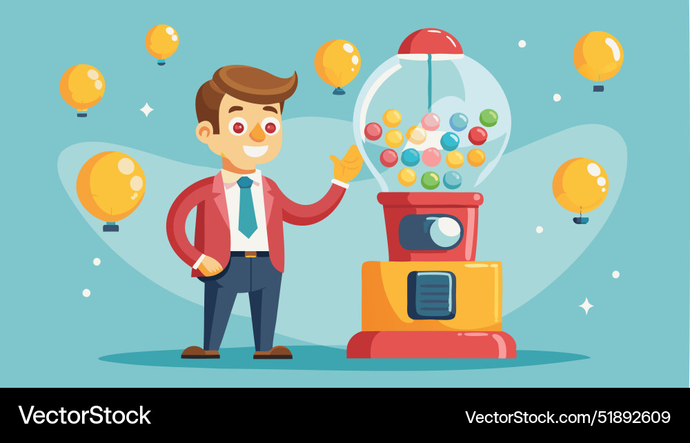 Innovative businessman idea machine Royalty Free Vector