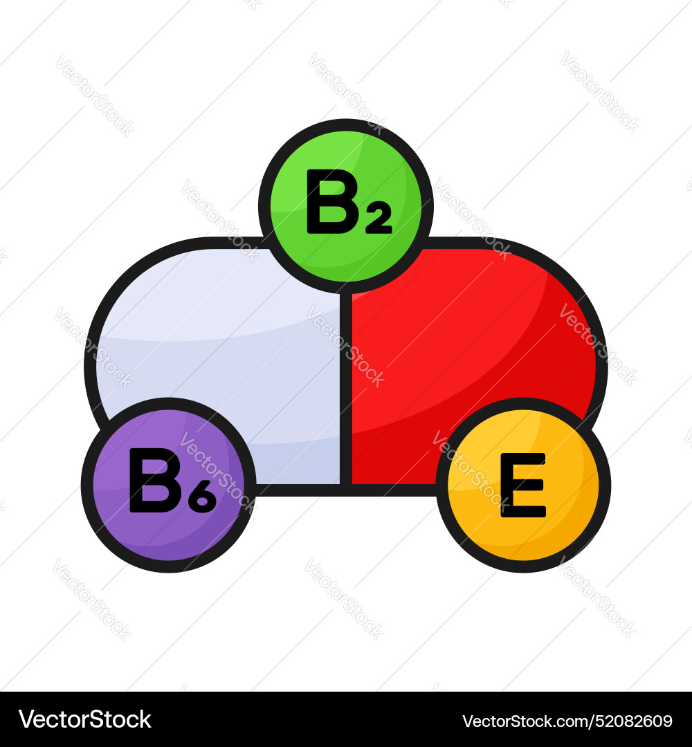 Multivitamin capsule dietary supplement Royalty Free Vector