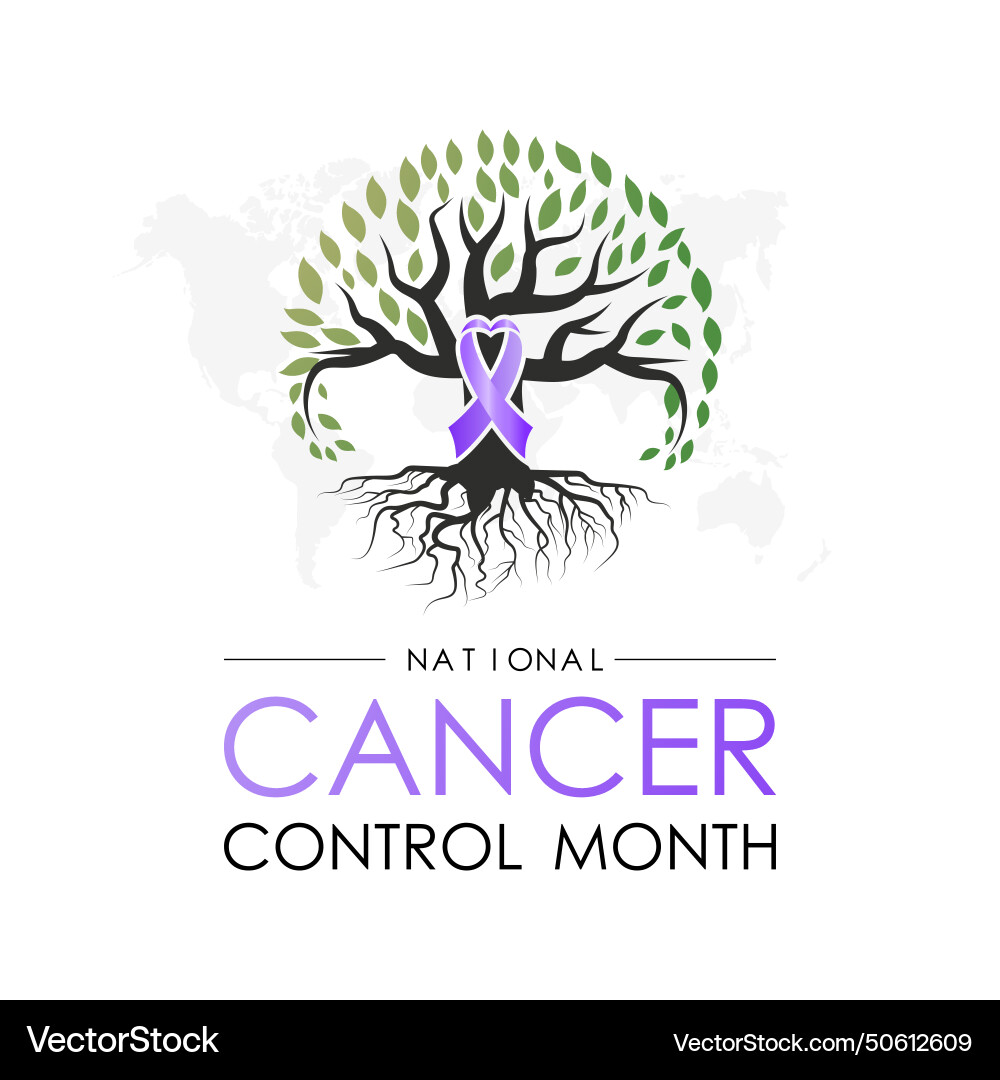 National cancer control month observed every year Vector Image