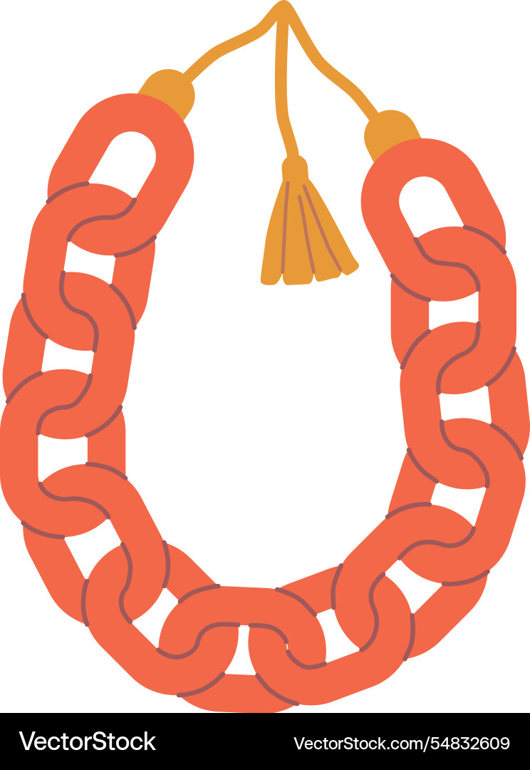 Necklace with chain element Royalty Free Vector Image