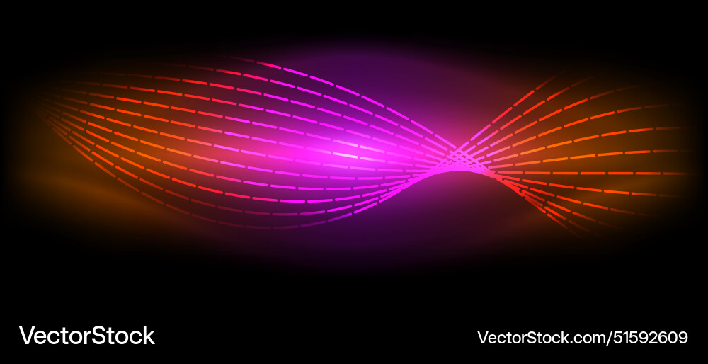 Neon wave lines with blend effect Royalty Free Vector Image