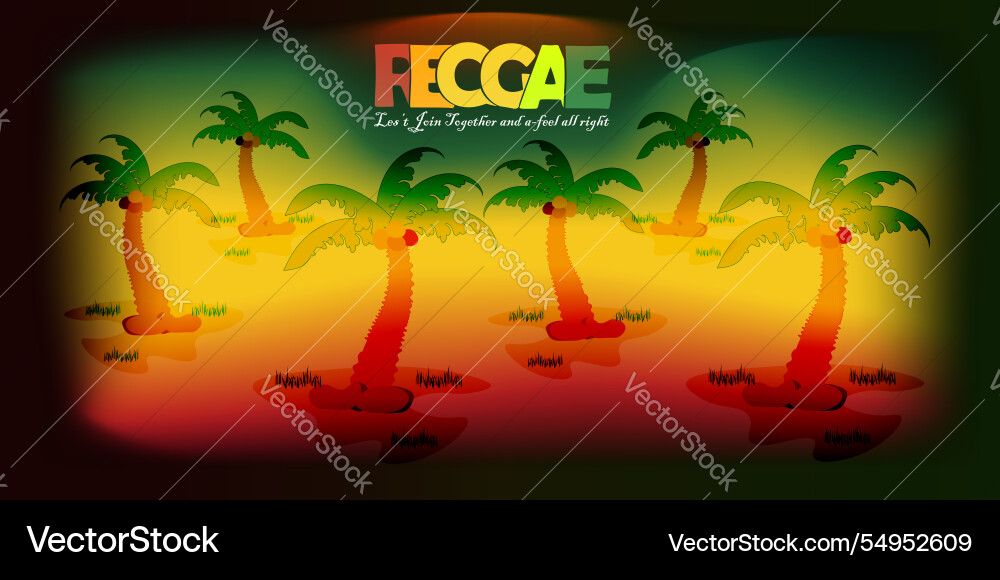 Reggae music-themed background suitable for music Vector Image