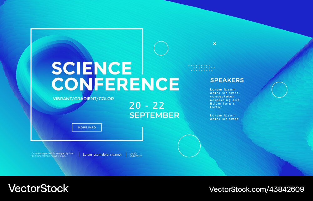 Science conference wide poster design template Vector Image
