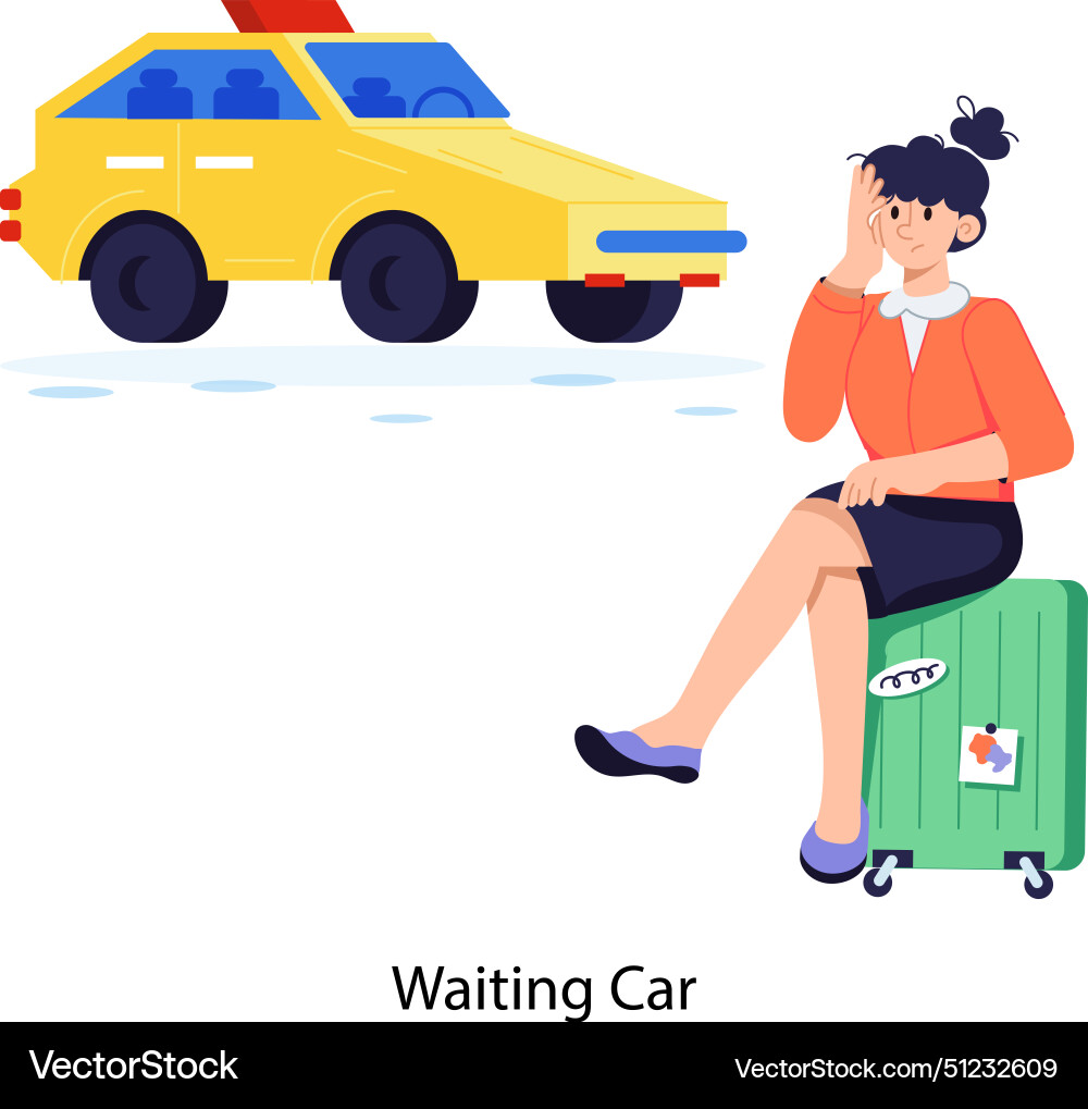 Waiting car Royalty Free Vector Image - VectorStock Waiting car Royalty Free Vector Image - VectorStock