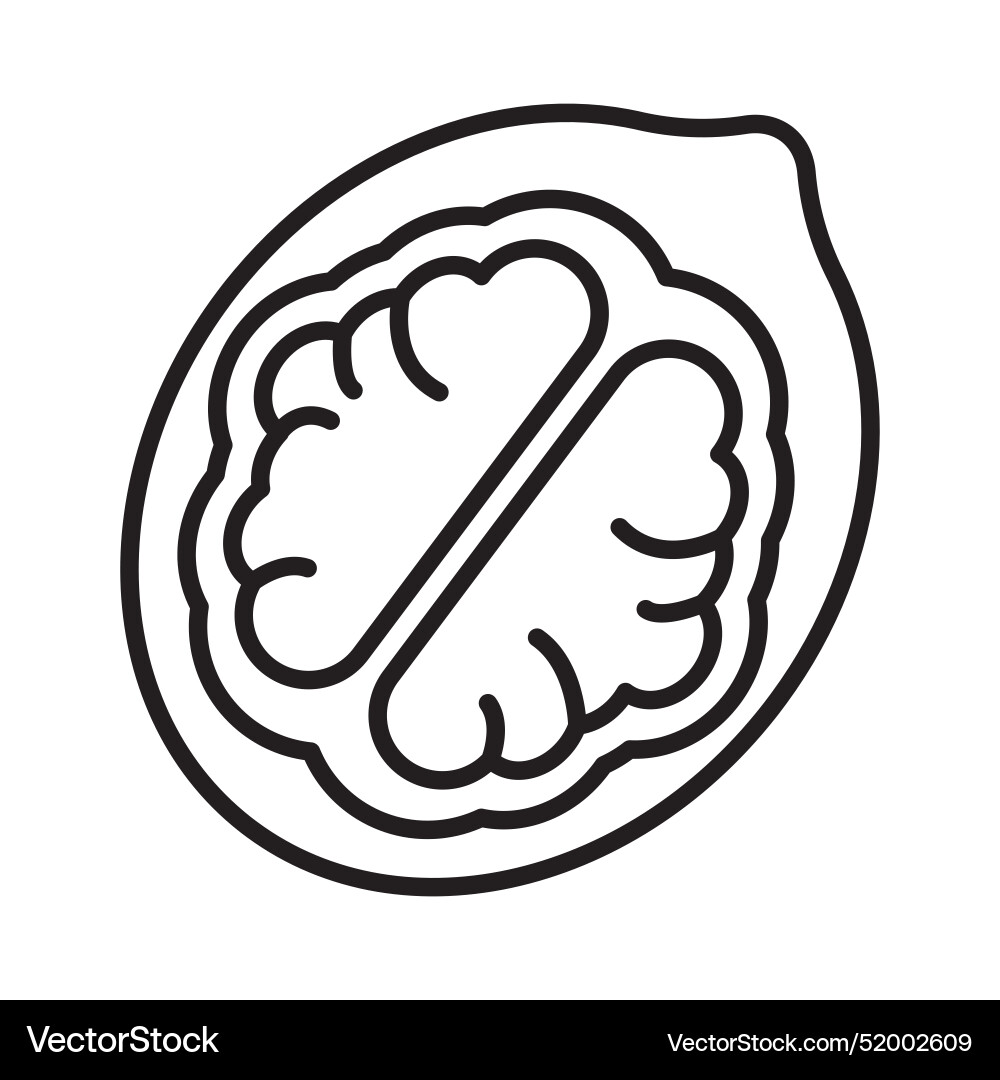 Walnut icon for nut products healthy snacks Vector Image