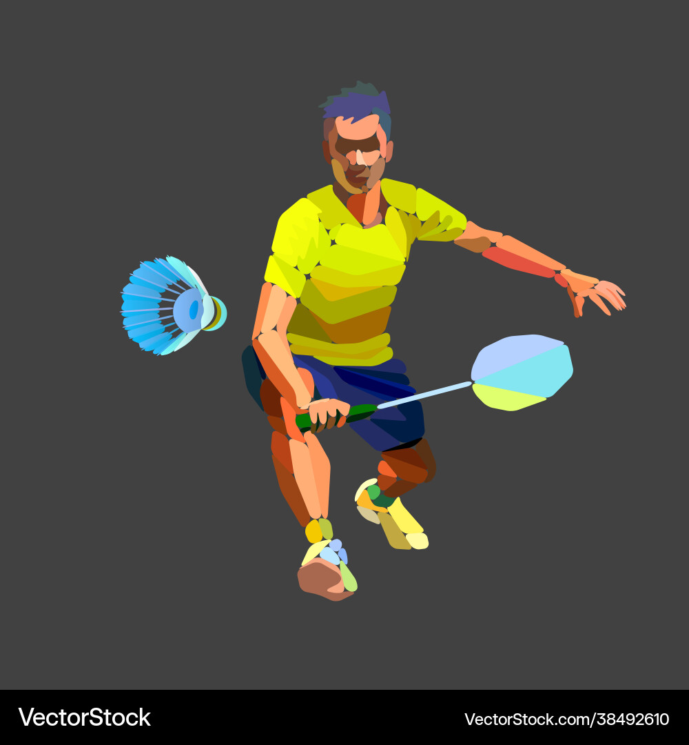 Abstract Badminton Player Silhouette Royalty Free Vector