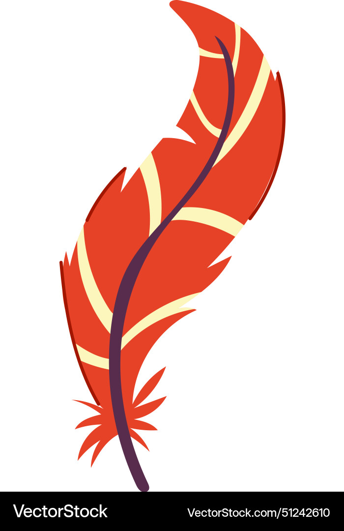 Color feather exotic bird cartoon Royalty Free Vector Image