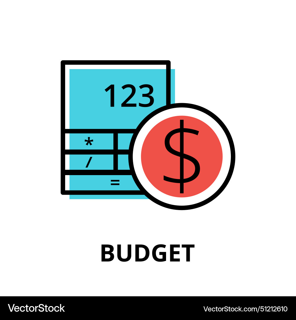 Concept of budget icon modern flat thin line Vector Image