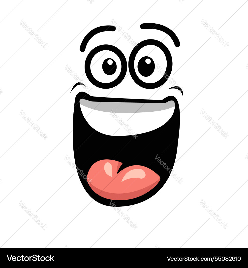 Ecmoticon cartoon character laugh expression Vector Image