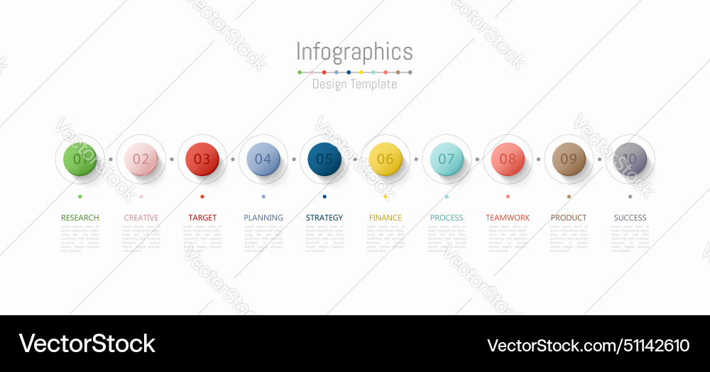 Infographic 10 options design elements Royalty Free Vector