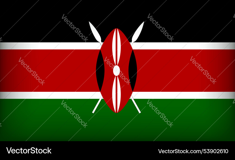 Kenya flag with original color Royalty Free Vector Image