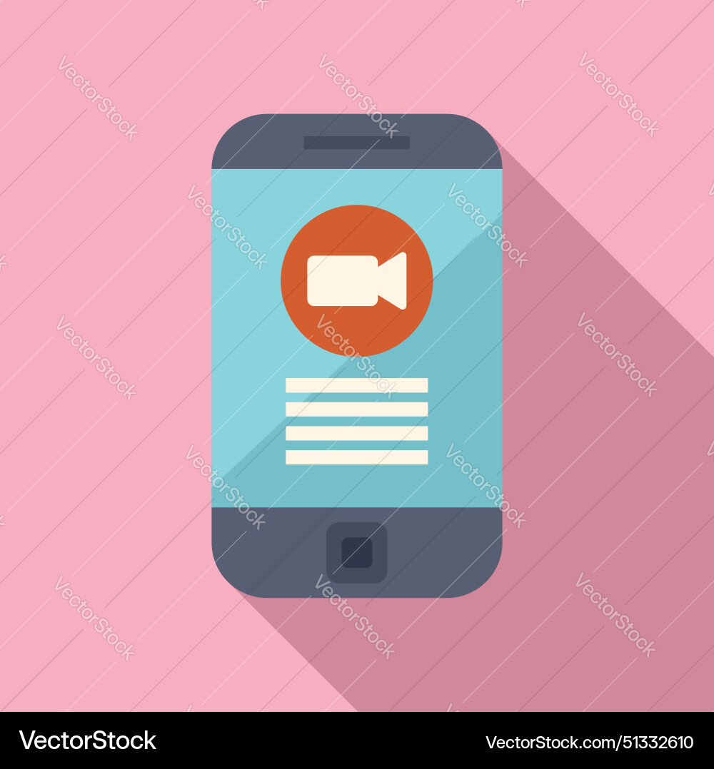 Mobile video icon concept on pink background Vector Image