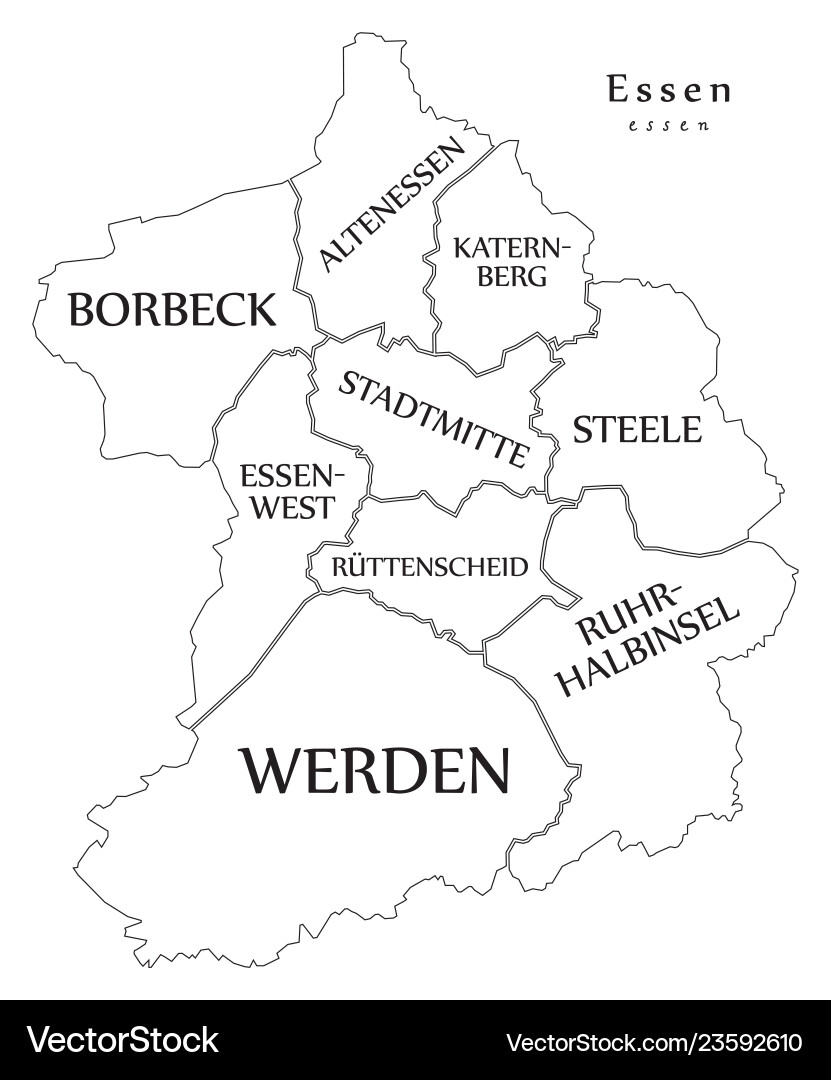 Modern city map - essen germany Royalty Free Vector Image