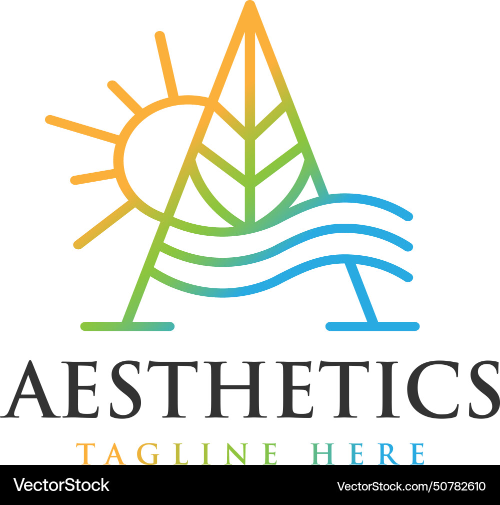 Natural letter a aesthetics logo design Royalty Free Vector