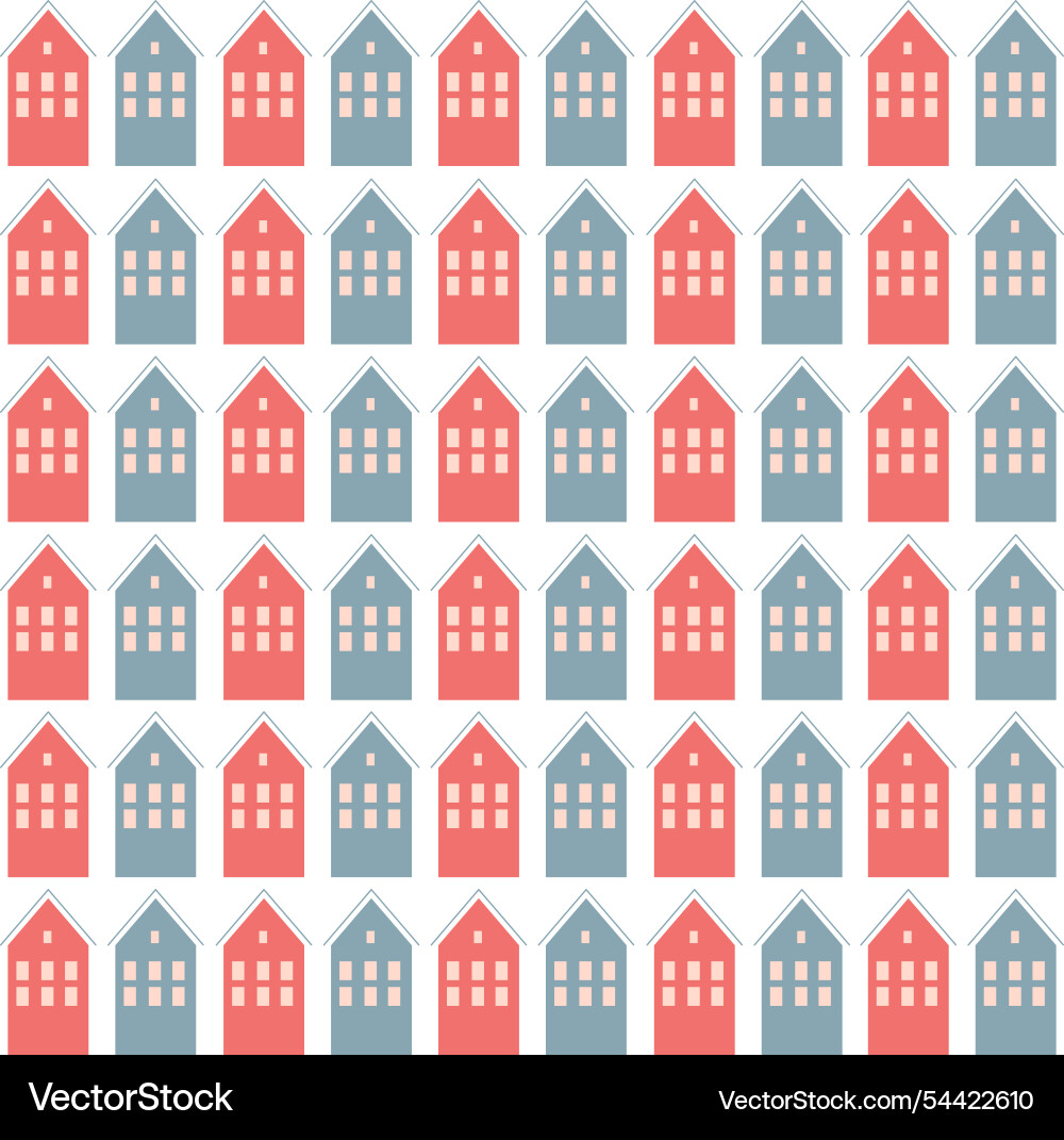 Norway architecture colorful xmas homes Royalty Free Vector