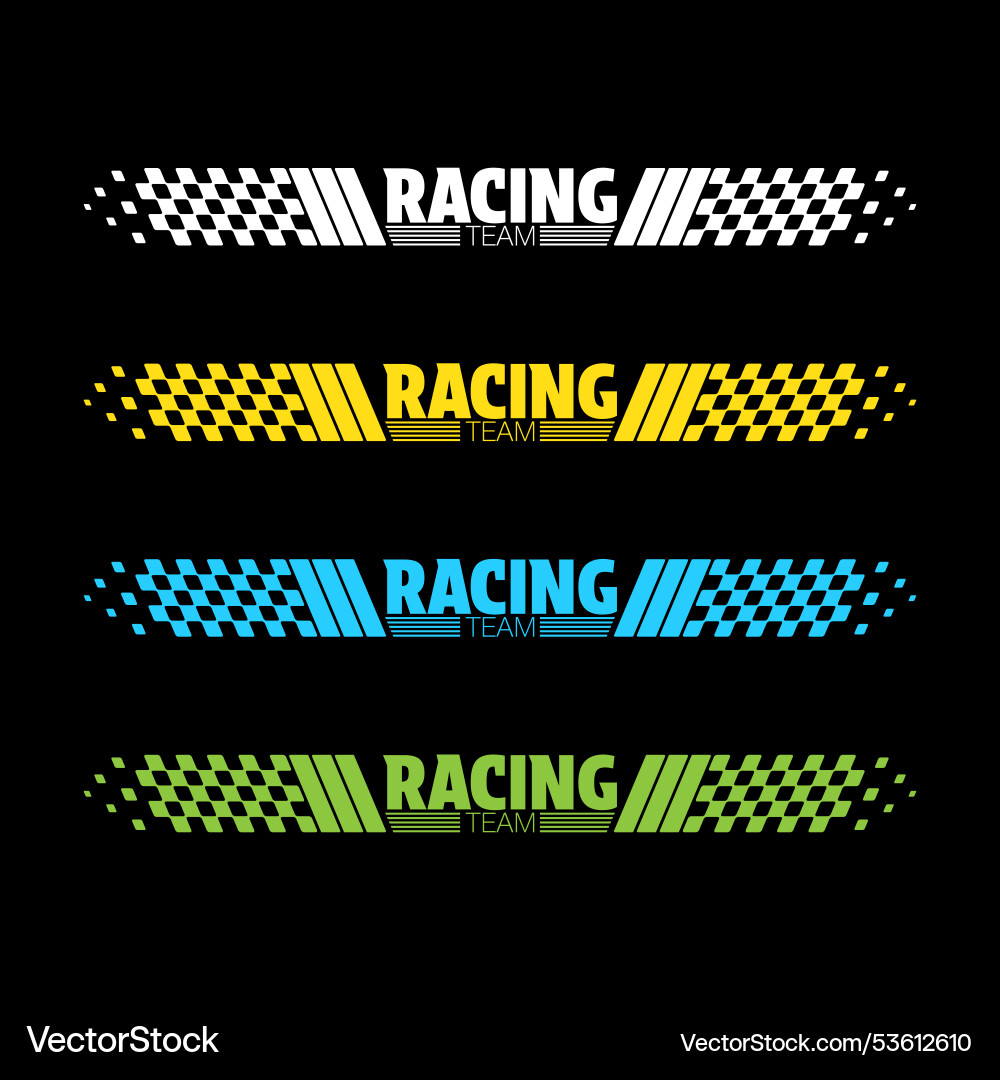 Racing colour lines set Royalty Free Vector Image