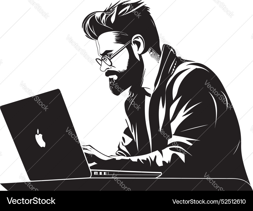 Software scribe writing code chronicles digital Vector Image