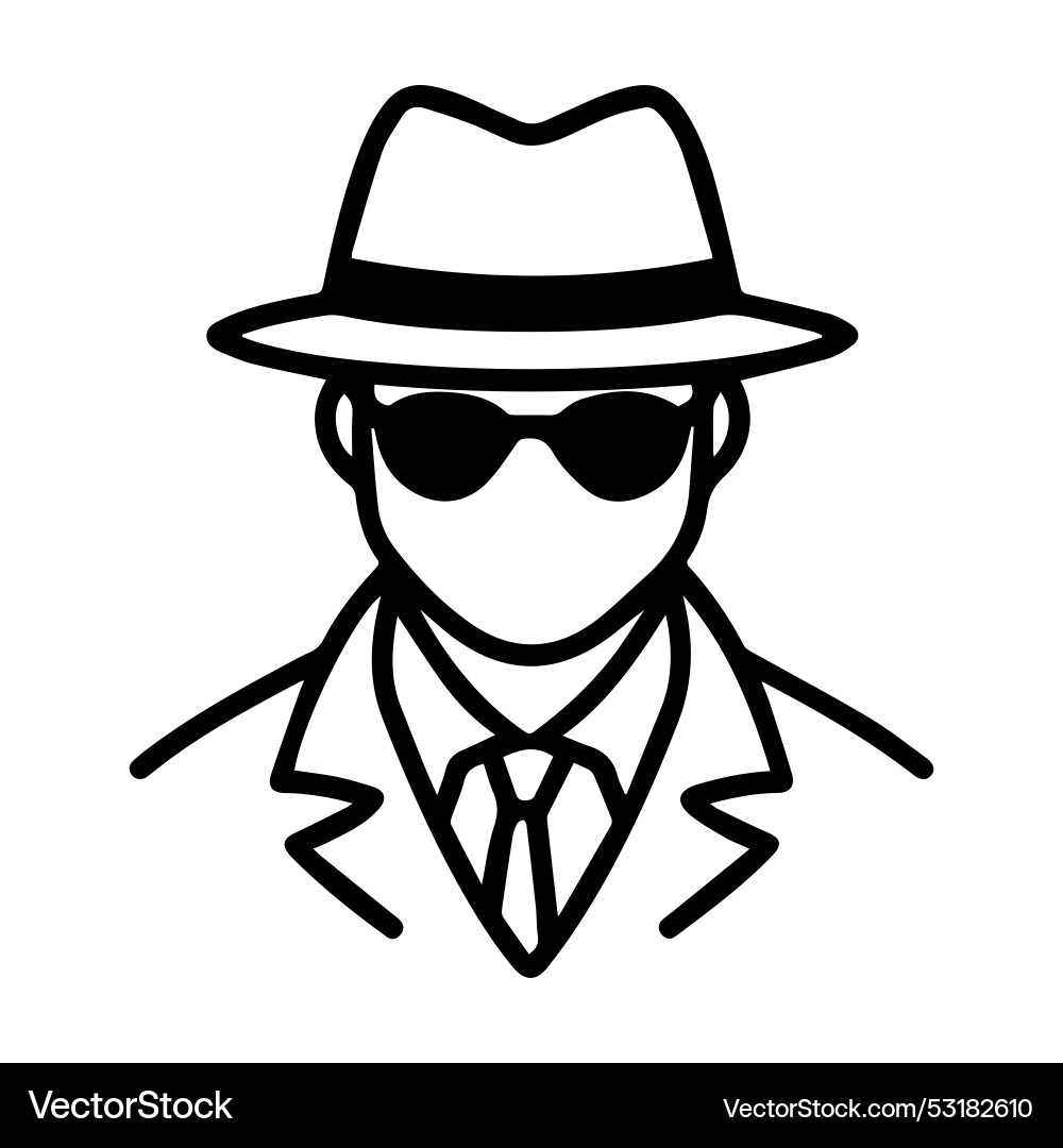 Spy icon or modern line symbol art Royalty Free Vector Image