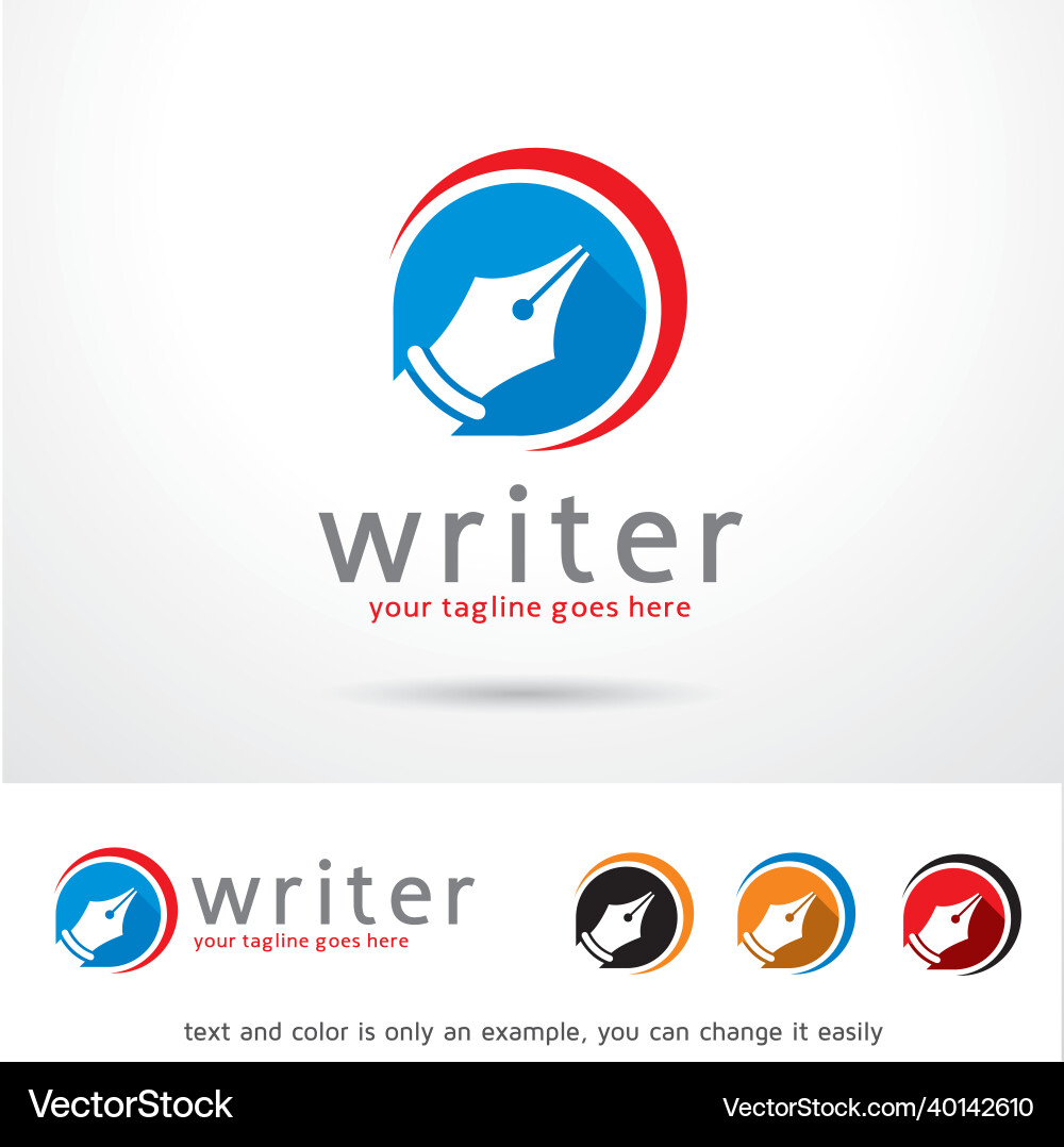 Writer logo template Royalty Free Vector Image