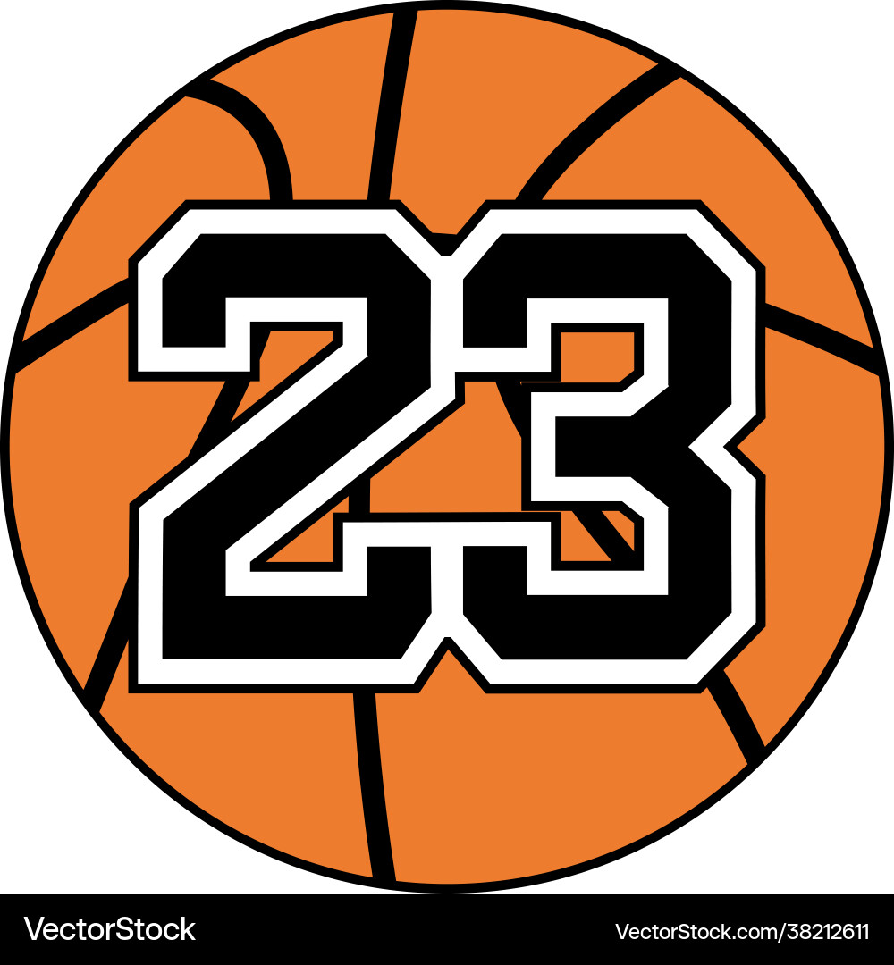 Basketball Number 23 Symbol Royalty Free Vector Image