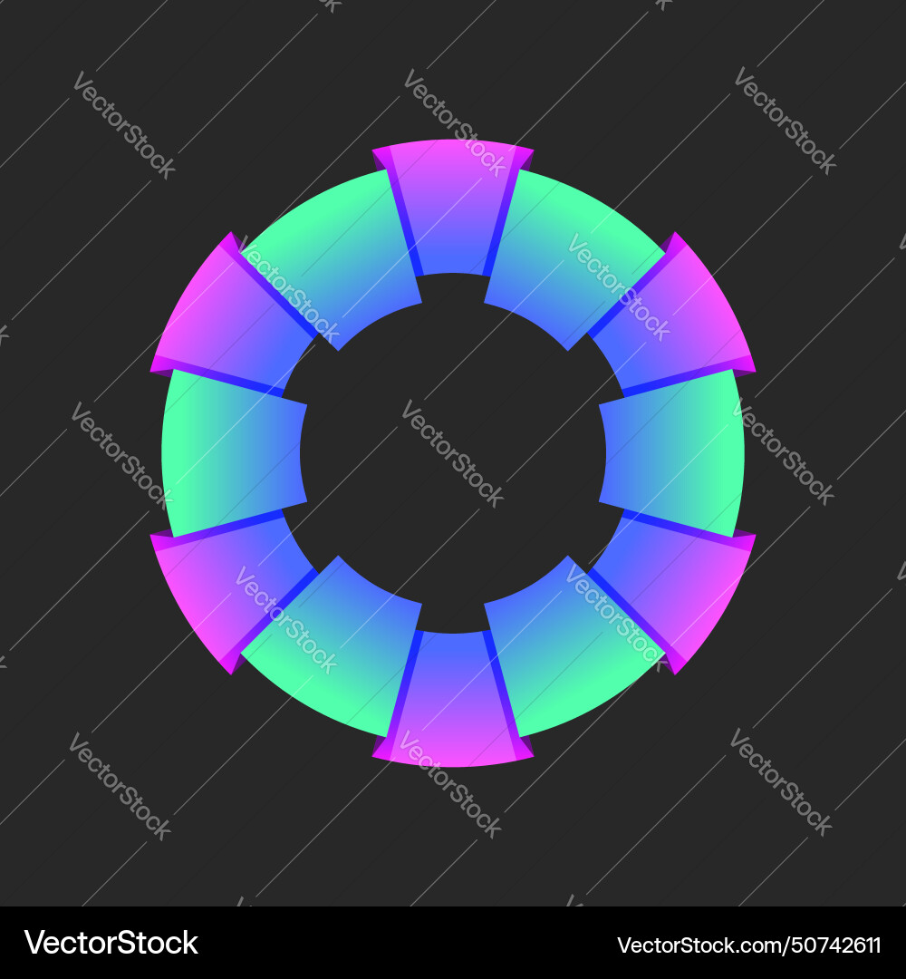 Circular logo sectors pattern surfaces made Vector Image