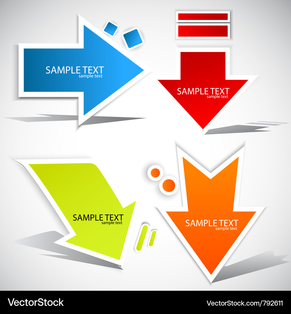 Colorful paper arrow for speech Royalty Free Vector Image